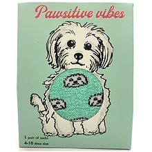 Modern Expressions Fluffy White Dog Fuzzy Socks 4-10, Mint | Walgreens