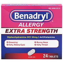 Benadryl Extra Strength Antihistamine Allergy Relief Tablets | Walgreens