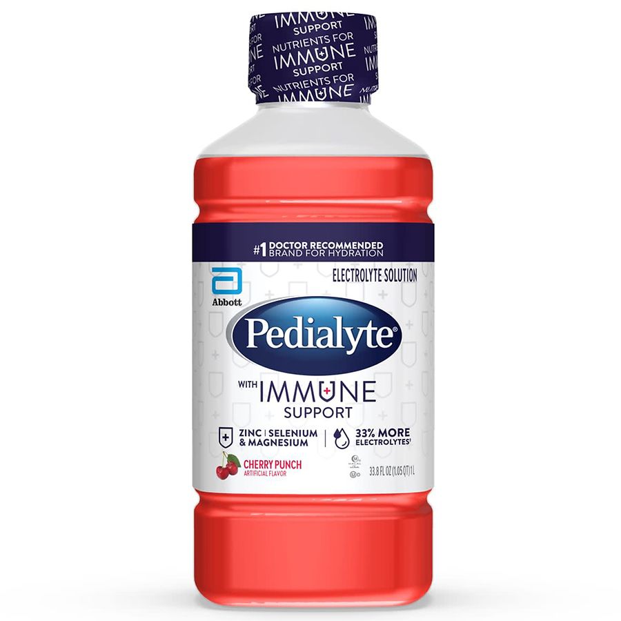 Pedialyte With Immune Support Electrolyte Hydration Drink Cherry Punch ...
