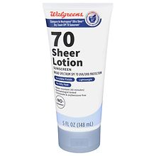 Walgreens Sheer Lotion Sunscreen SPF 70 | Walgreens