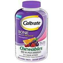 Caltrate Calcium Vitamin D Supplement Chewables Cherry, Orange, & Fruit ...