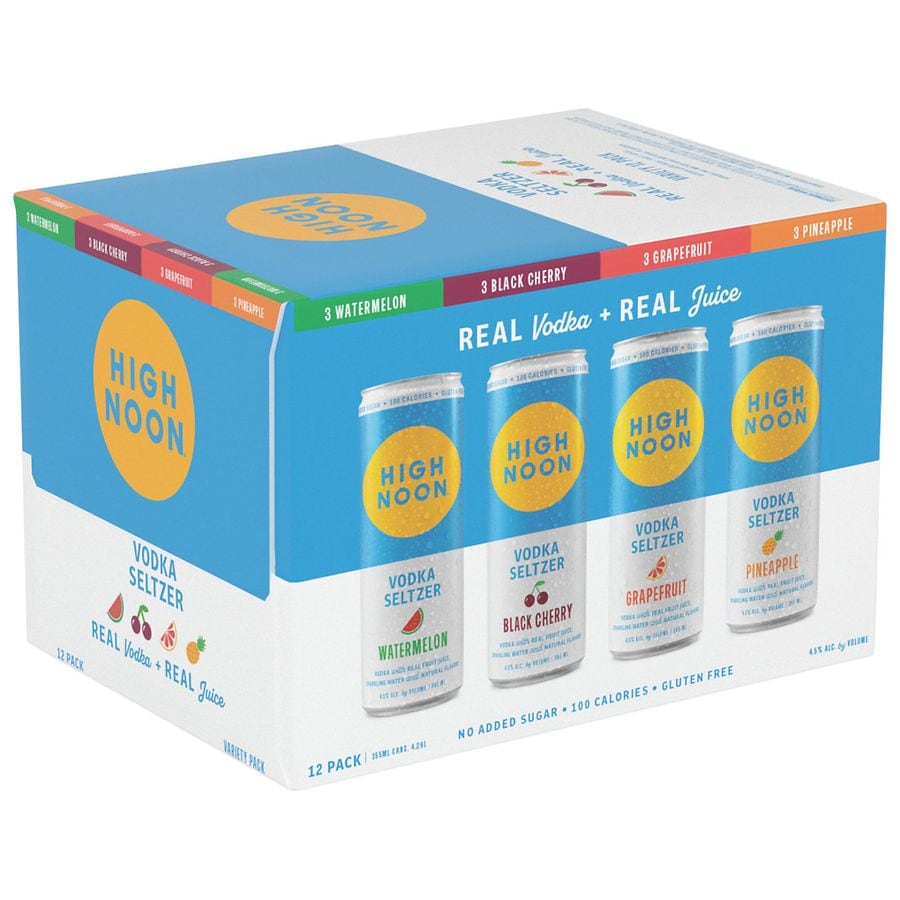 High Noon Vodka Hard Seltzer Variety Pack Cans, 4.5% Alc/Vol Variety ...