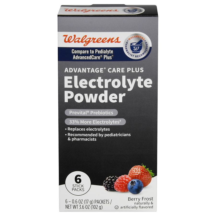 Walgreens Advantage Care Plus Electrolyte Powder Stick Packs Berry ...