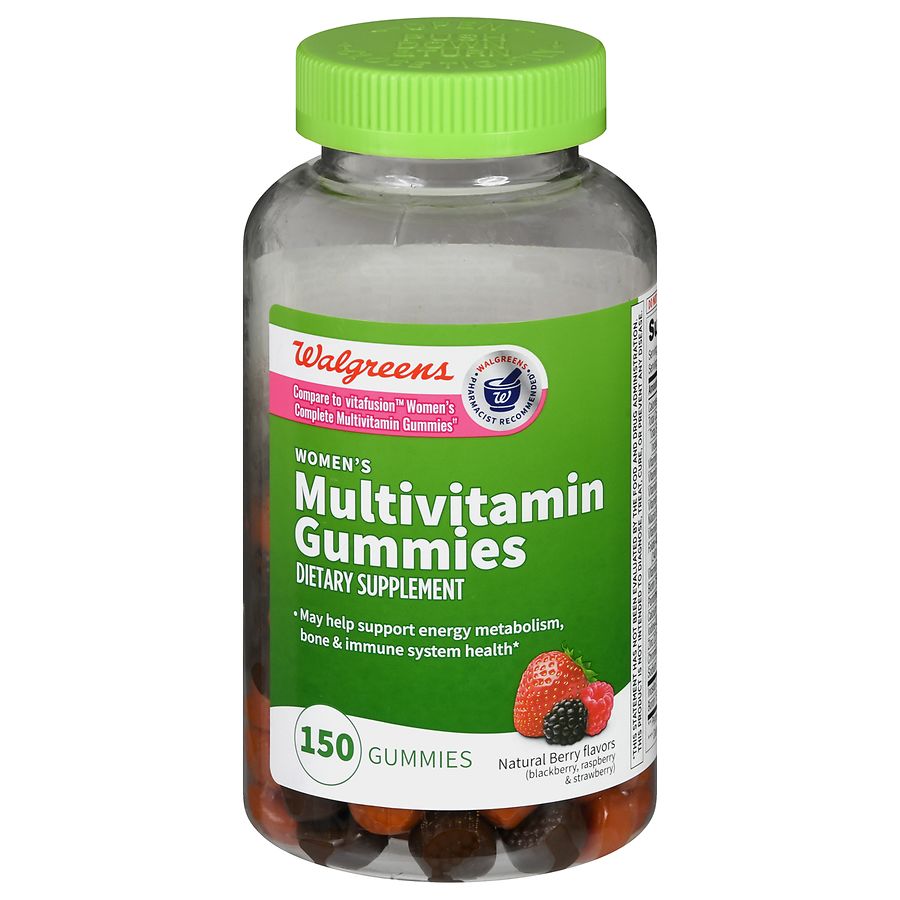 Walgreens Women's Multivitamin Gummies (75 days) Natural Berry Flavor ...