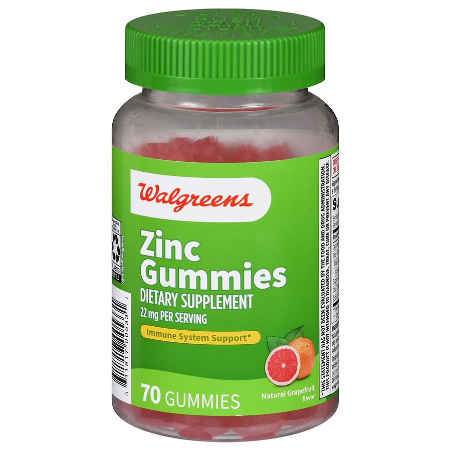Walgreens Zinc 22 mg Gummies (35 days) Natural Grapefruit | Walgreens