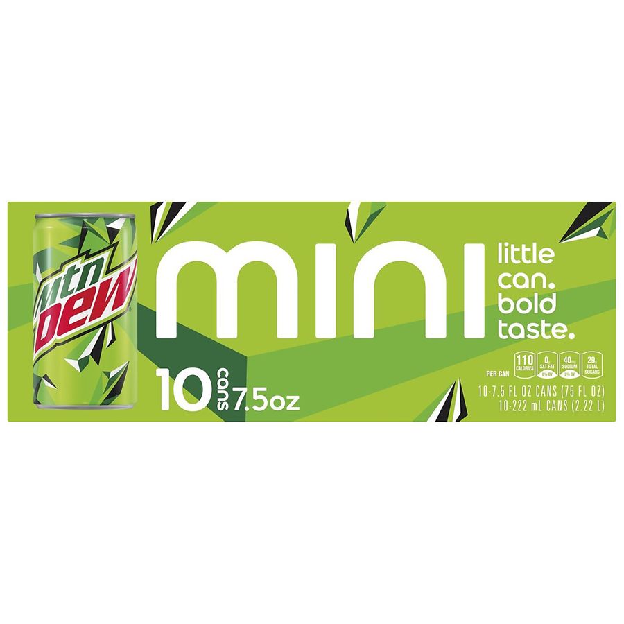 Mountain Dew Soda Citrus, 10 Pack Mini Can | Walgreens