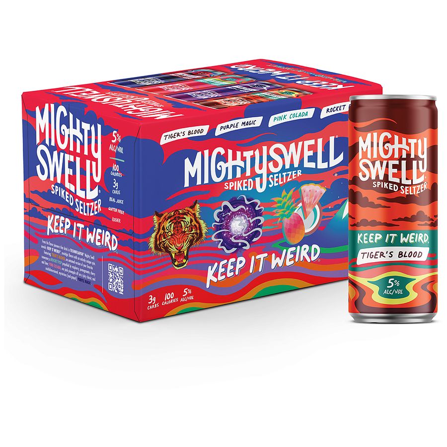 Mighty Swell Spiked Seltzer Keep It Weird Cherry, Grape, Watermelon ...