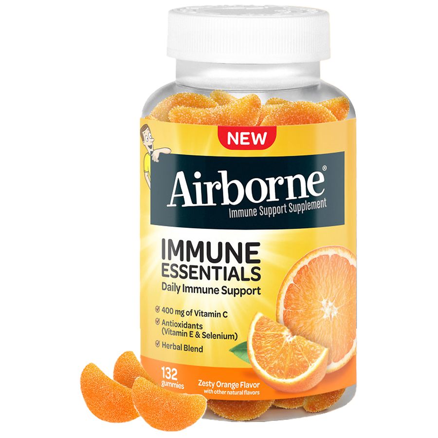 Airborne Immune Essentials Gummies Zesty Orange | Walgreens