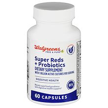 Walgreens Free & Pure Super Reds + Probiotics Capsules (30 days ...