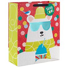 Hallmark Extra-Large Holiday Gift Bag (Cool Polar Bear on Red) | Walgreens