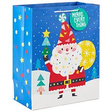 Hallmark Large Holiday Gift Bag (Santa Claus on Blue) | Walgreens