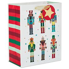 Hallmark Medium Holiday Gift Bag (Nutcrackers on White) | Walgreens