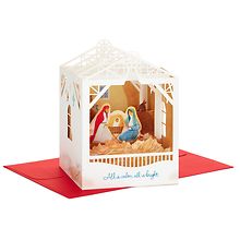 Hallmark Displayable Religious Pop Up Christmas Card Nativity Scene ...