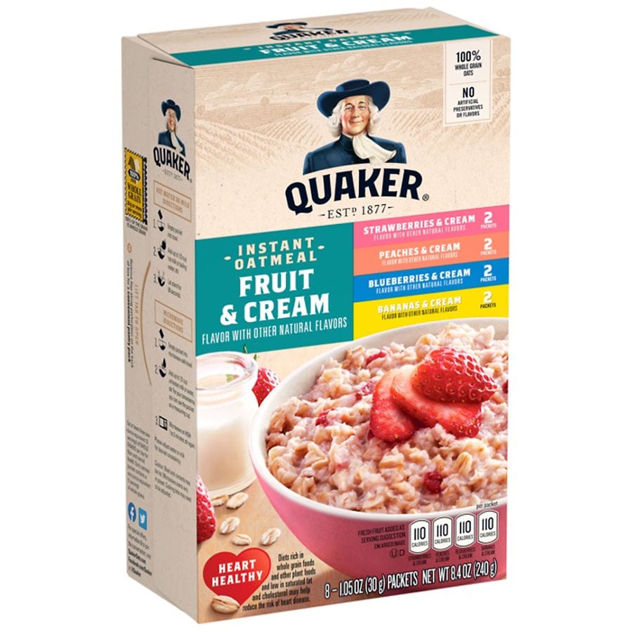 Quaker Oats Instant Oatmeal Fruit & Cream | Walgreens