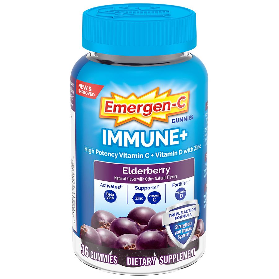 Emergen-C Immune+ Triple Action Gummies Elderberry | Walgreens