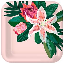 Hallmark Paper Dinner Plates (Lily Bouquet on Blush) | Walgreens