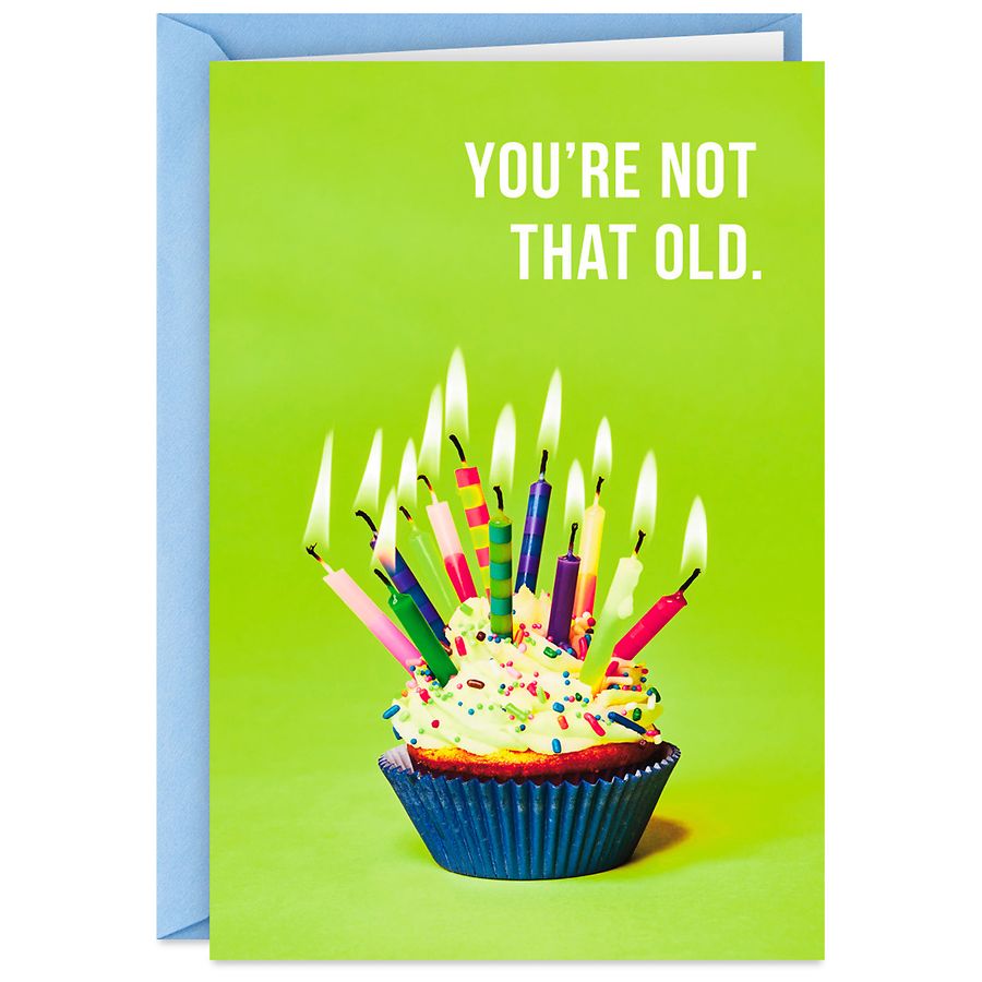 Hallmark Funny Birthday Card (You're Not That Old, Bigger Cupcake) E13 ...