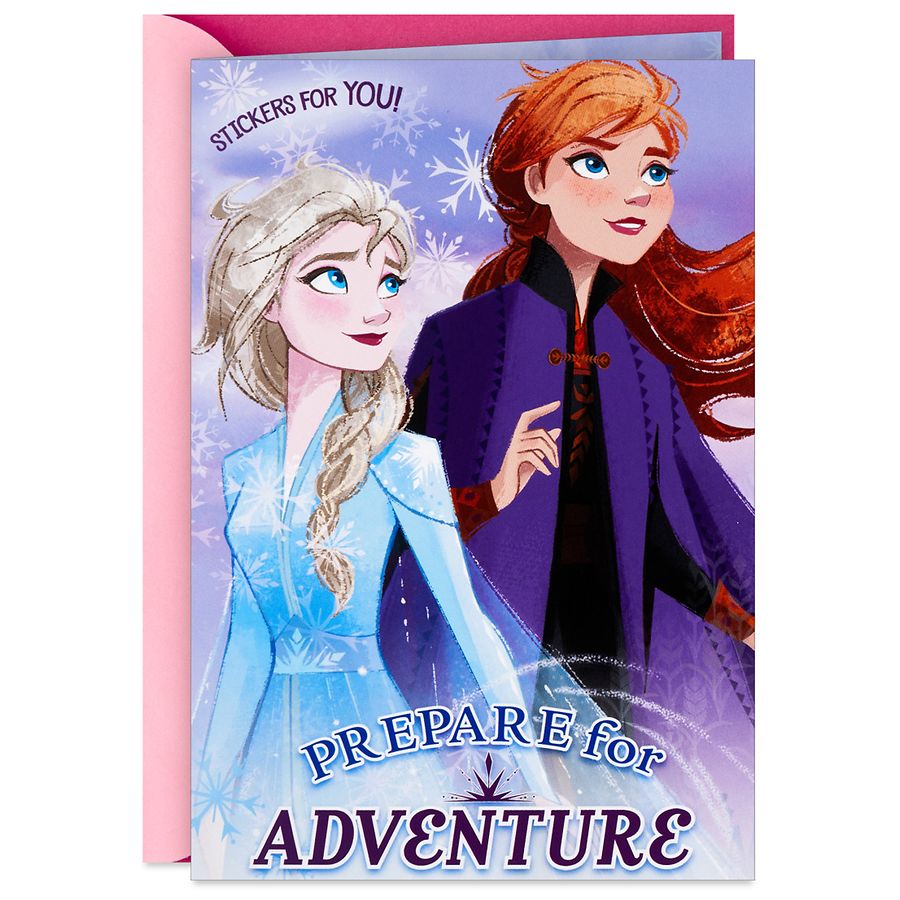 Hallmark Disney Frozen 2 Birthday Card for Her With Stickers (Elsa and ...