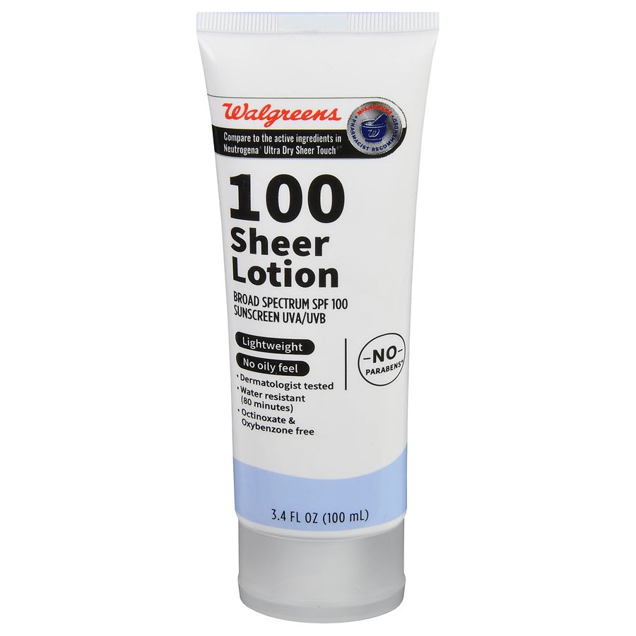 Walgreens SPF 100 Sheer Lotion Sunscreen | Walgreens