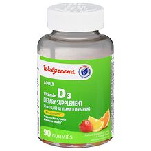 Walgreens Adult Vitamin D3 50 mcg (2,000 IU) Gummies (45 days) Natural ...
