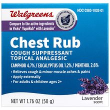 Walgreens Vapor Chest Rub, Cough Suppressant, Topical Analgesic ...