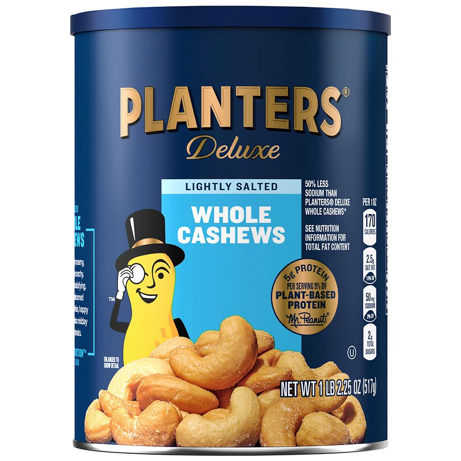 Planters Deluxe Whole Cashews Lightly Salted | Walgreens