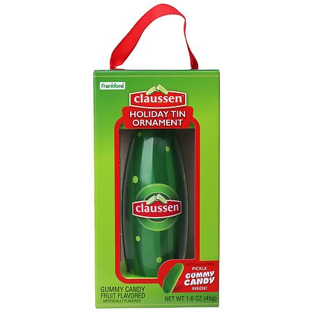 UPC 041376410758 - Frankford Claussen Holiday Gummy Pickle Tin Ornament ...