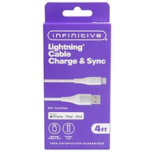 Infinitive USB-A To Lightning Braided Cable White, White | Walgreens