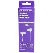 Infinitive Stereo Earbuds With Mic White | Walgreens
