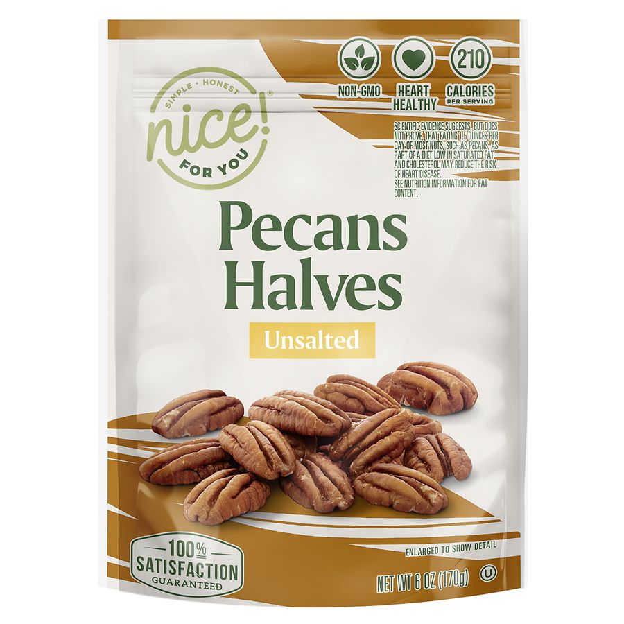 Nice! For You Pecans Halves Unsalted | Walgreens