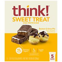 2PK Think Sweet Treat High Protein Bar Boston Creme Pie 5CT