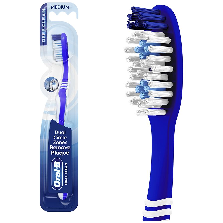 Oral-B Toothbrush Dual Clean Medium Blue | Walgreens