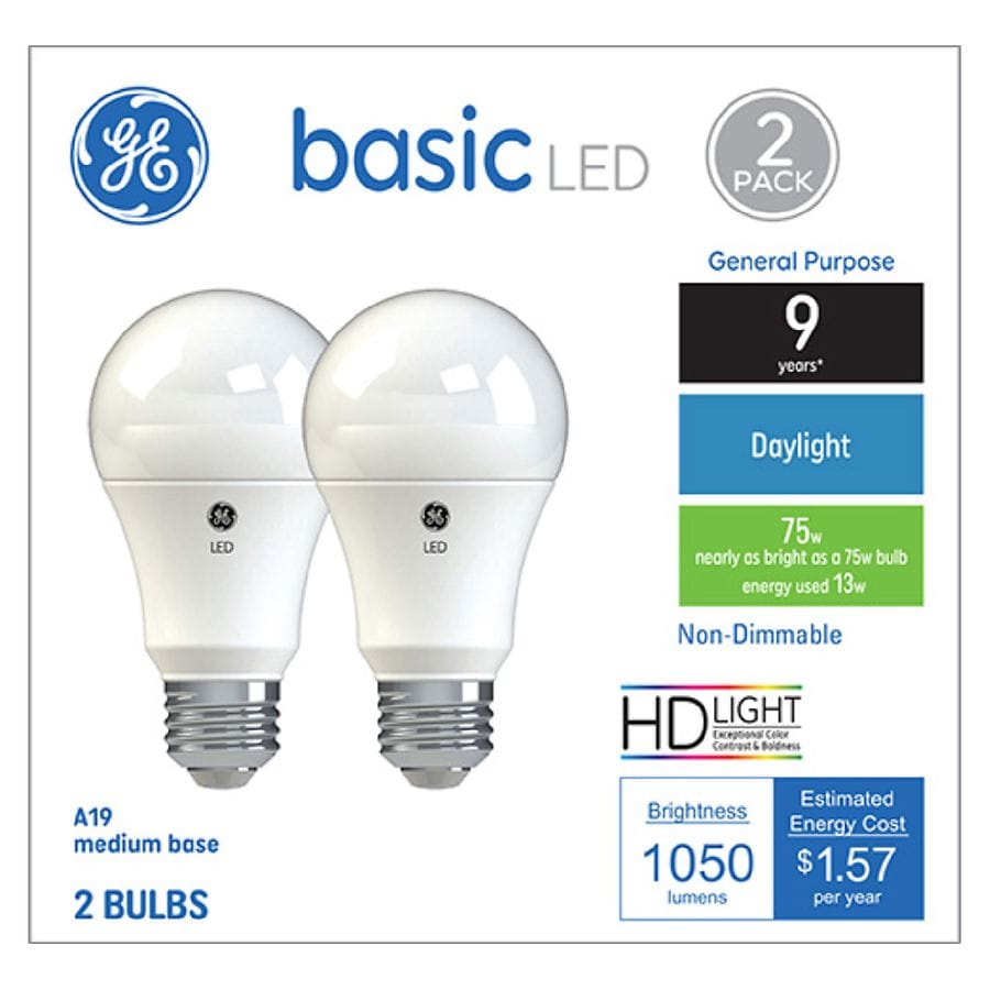 GE 75W Basic LED Daylight Bulbs | Walgreens