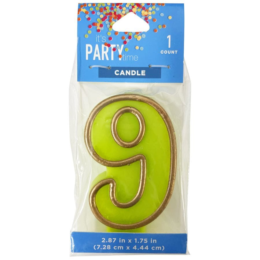 Festive Voice Numeral Candle, Gold Accent 9 | Walgreens