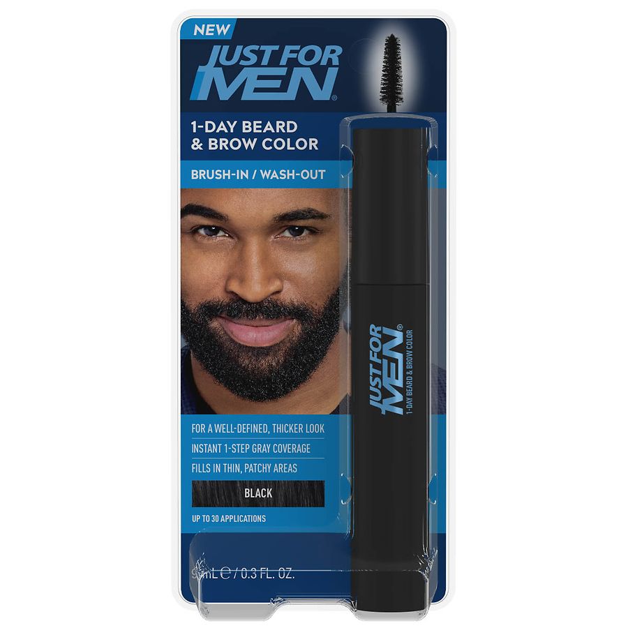 Just For Men 1-Day Beard & Brow Color, Black | Walgreens