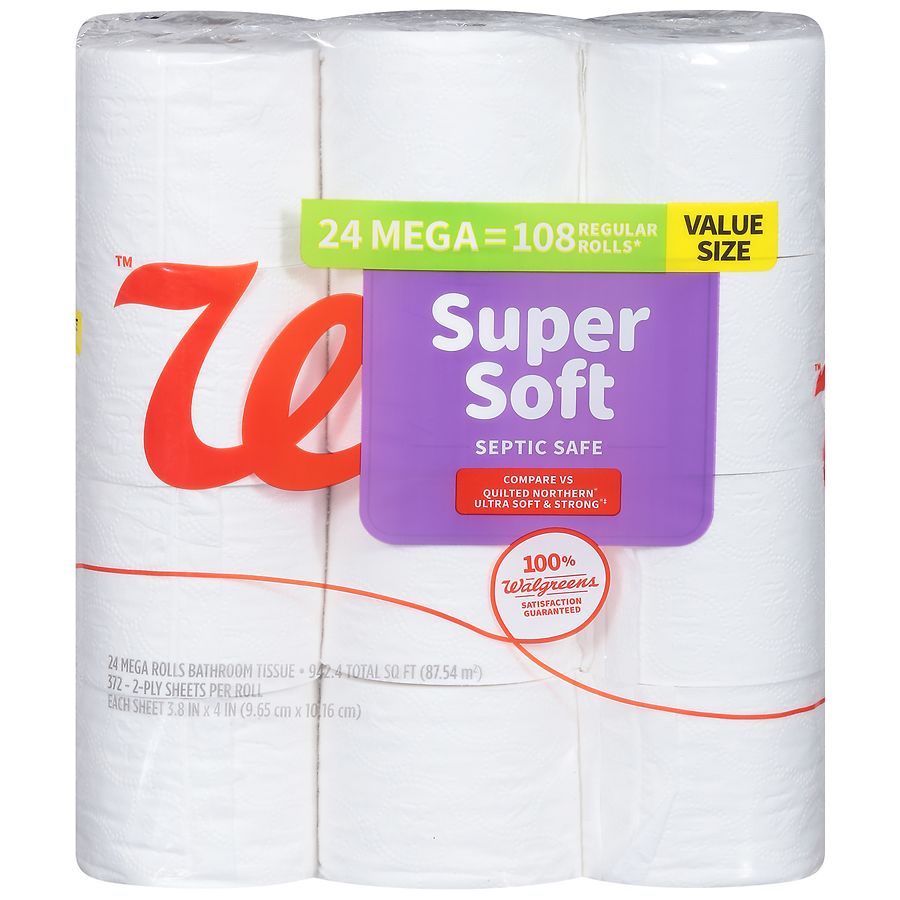 Walgreens Super Soft Mega Bath Tissue Value Size | Walgreens