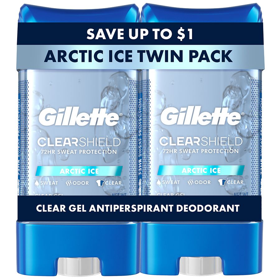 Gillette Antiperspirant and Deodorant for Men, Clear Gel Arctic Ice ...