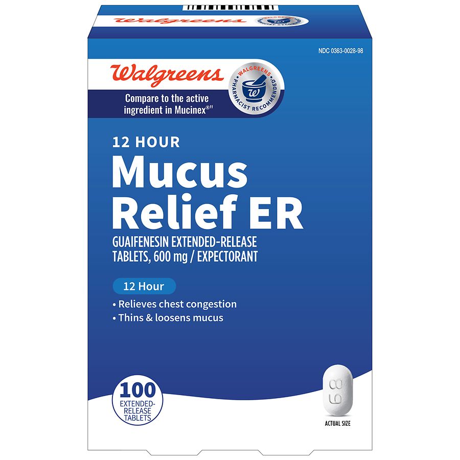 Walgreens 12 Hour Mucus Relief Er Tablets Walgreens