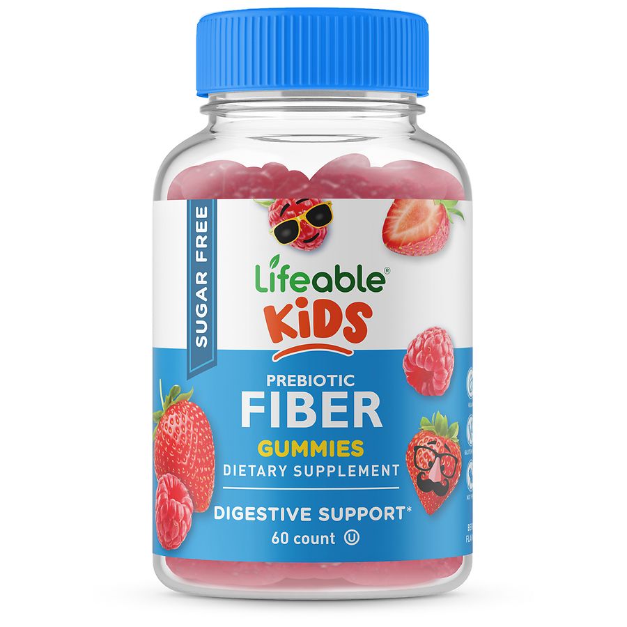 Lifeable Kids Sugar Free Prebiotic Fiber Digestive Support Gummies ...