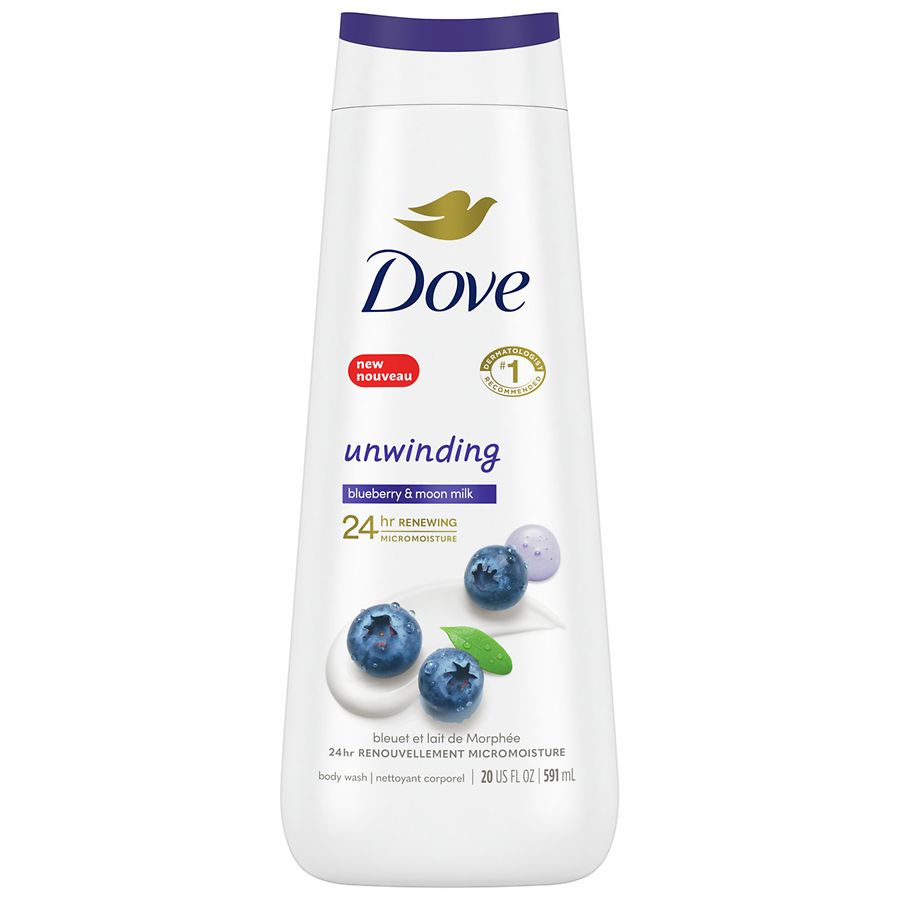 Dove Body Wash Unwinding Blueberry & Moon Milk | Walgreens