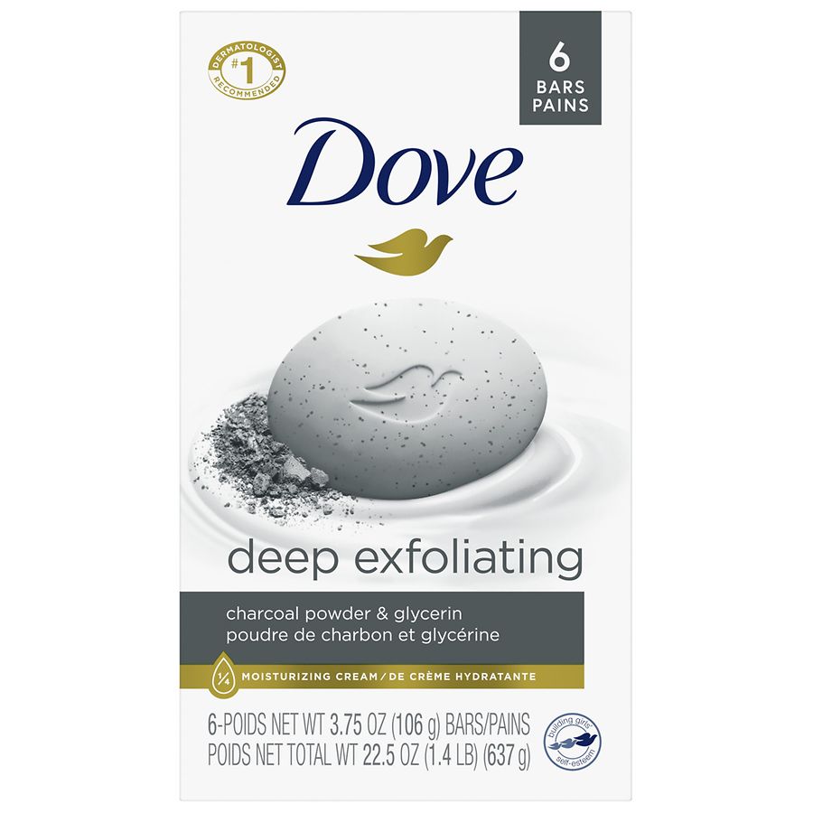 Dove Beauty Bar Soap Deep Exfoliating Charcoal Powder & Glycerin | Walgreens