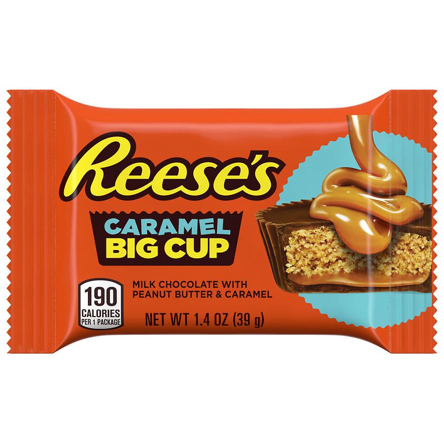 REESE'S Big Cup Peanut Butter Cups, Candy, Pack Caramel Milk Chocolate ...