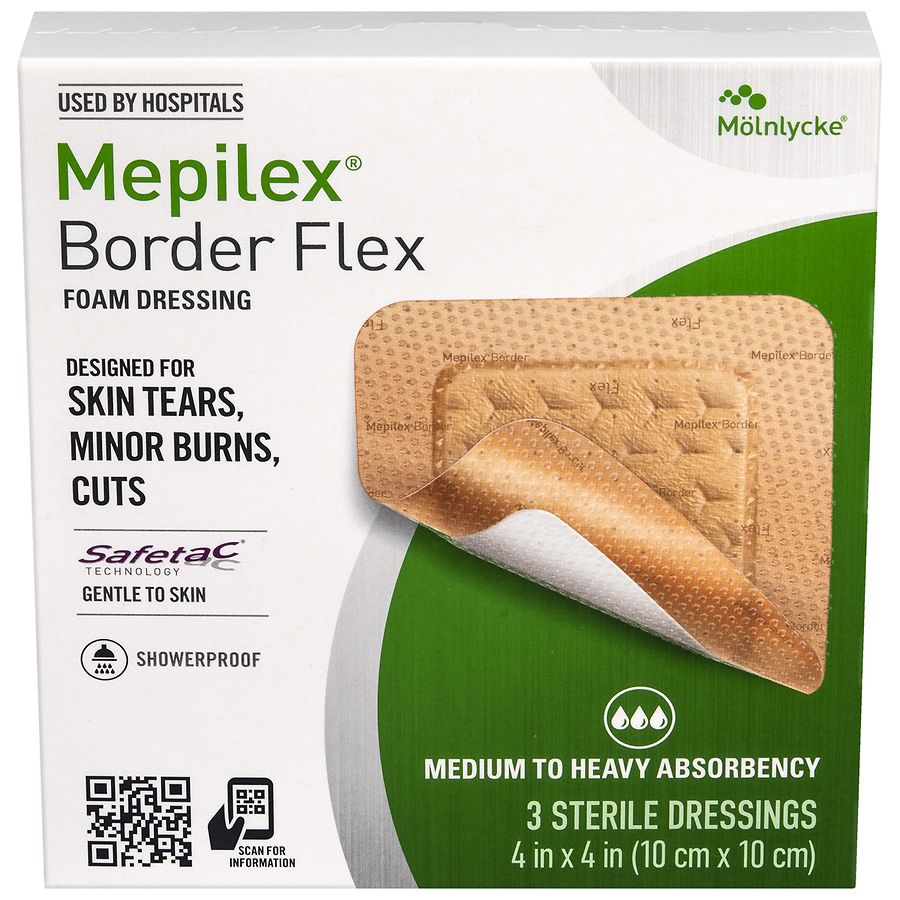Mepilex Border Flex Flexible, All-In-One Silicone Foam Adhesive ...