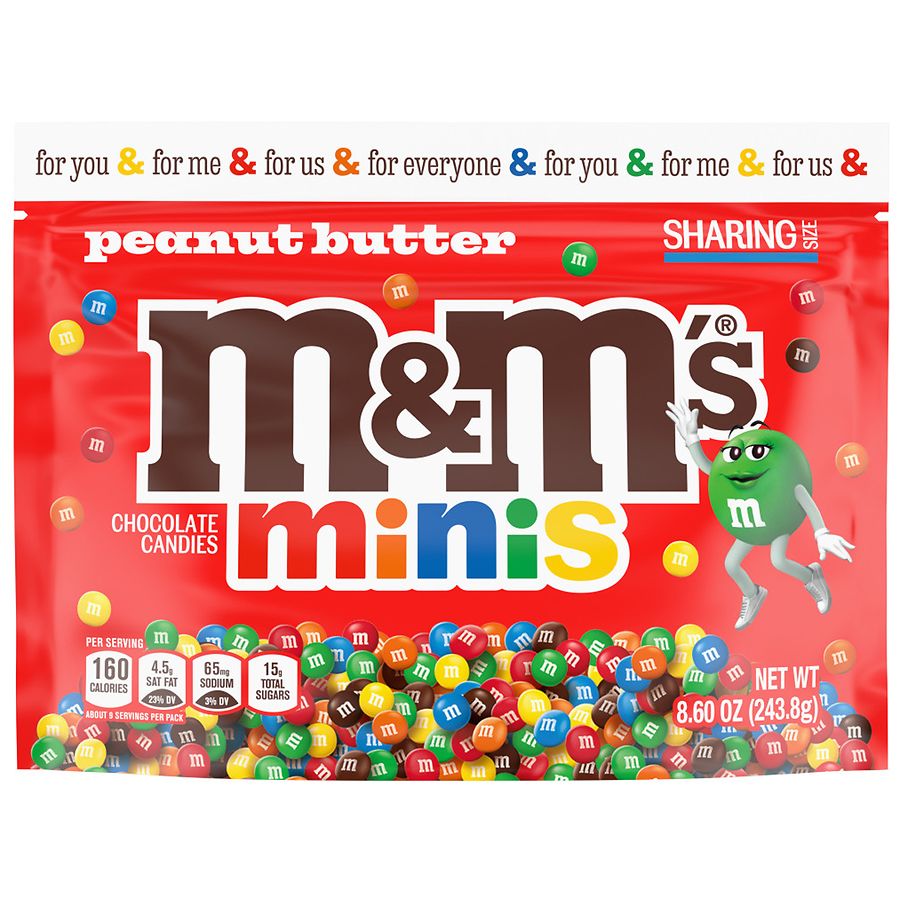 M&M's Minis Peanut Butter Milk Chocolate Candy, Sharing Size ...