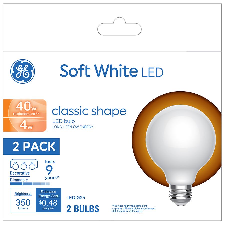 GE 4 Watts Classic Shape Soft White LED Light Bulbs | Walgreens