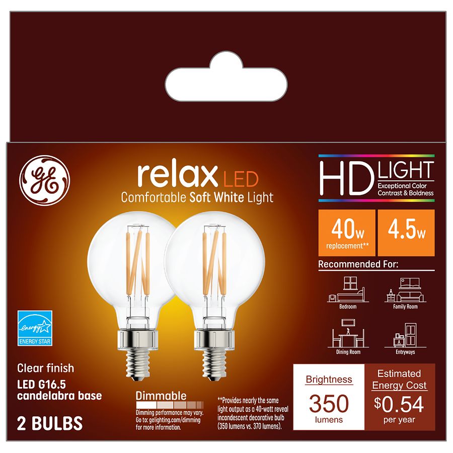 GE Relax 4.5 Watts HD Light Soft White LED Light Bulb | Walgreens