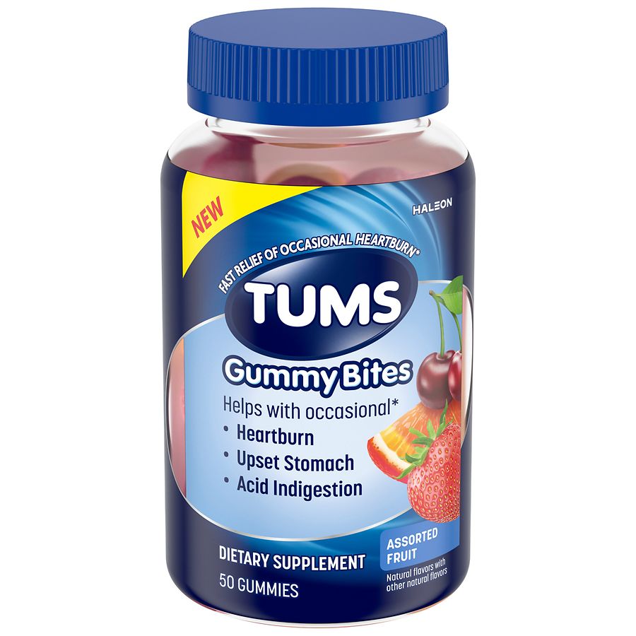 Tums Gummy Bites for Occasional Heartburn Relief, Upset Stomach and ...