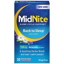 Midnite Low Dose-Drug-Free Sleep Aid Supplement, 1.5mg Melatonin ...