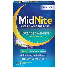 Midnite Extended Release Drug-Free Sleep Aid, 6mg Melatonin Plus Herbs ...