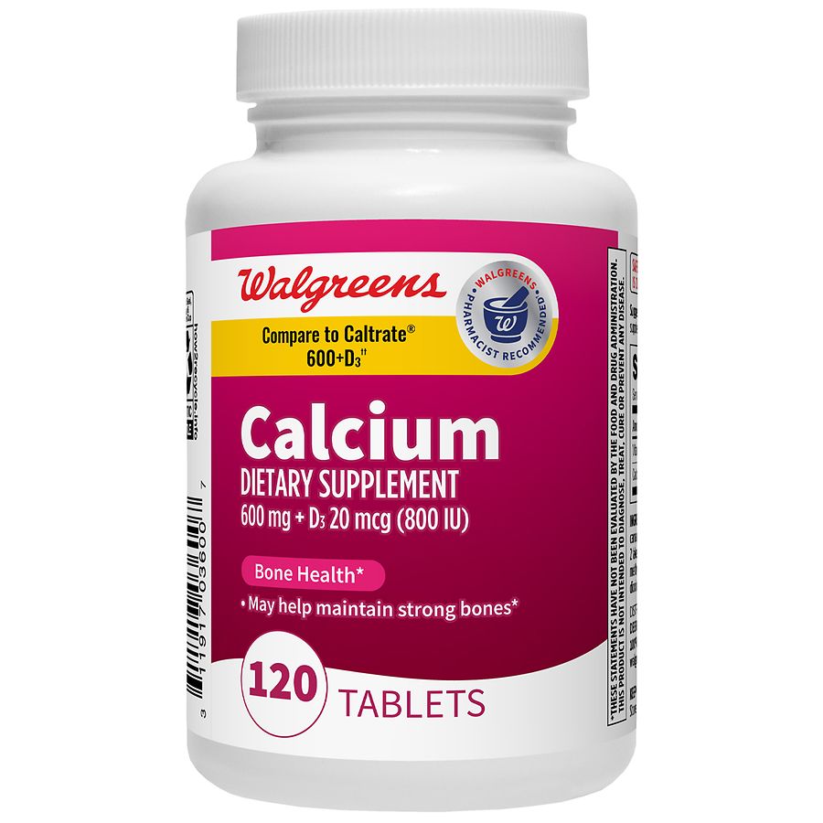 Walgreens Calcium 600mg + D3 20 mcg (800 IU) Tablets | Walgreens
